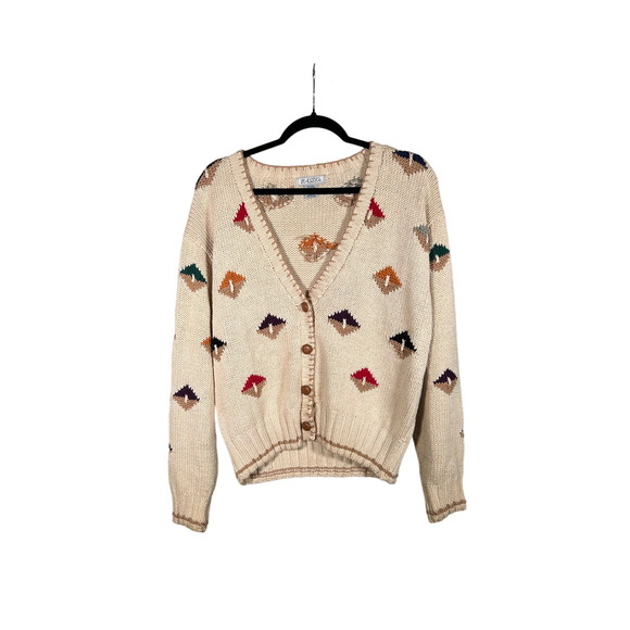 Baszio | Sweaters | Vintage Cream Diamond Cardigan | Poshmark
